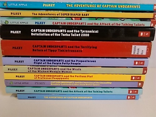 Lot of 11 Dav Pilkey books Captain Underpants Books 1-5,8-9,11 +1997 ...