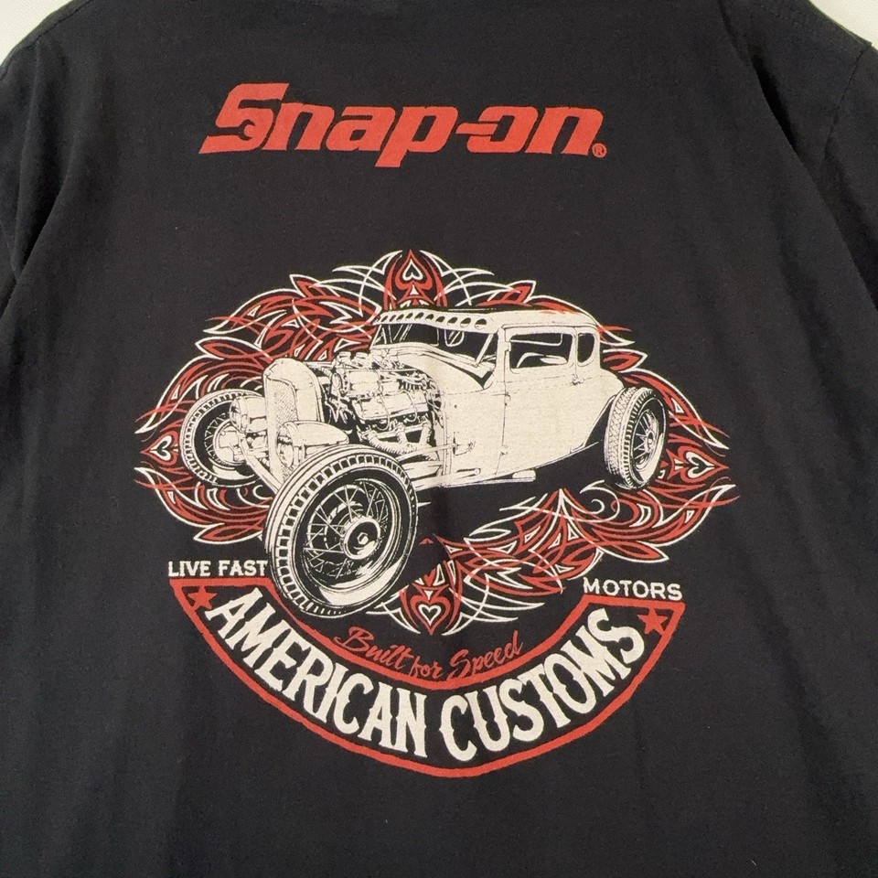Snap-On Tools American Customs Hot Rod Black Cotton Mechanic T-Shirt ...