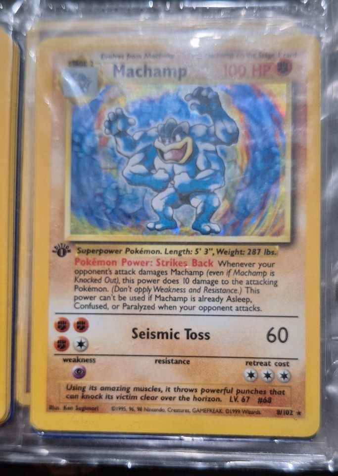 1995 First Edition Pokemon Card Machamp Holo 8/102 Great Condition | eBay