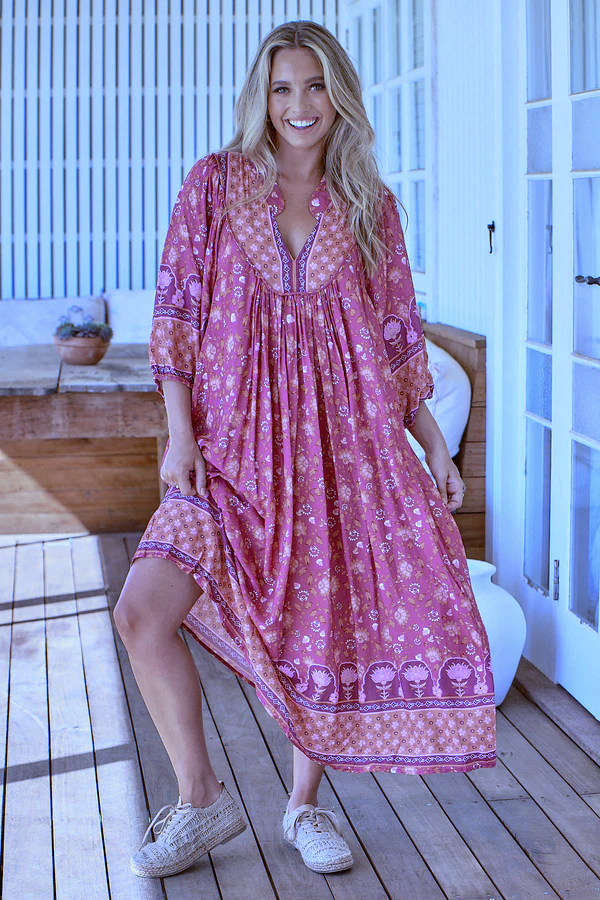 New Women's Boheme Midi Dress Merlot Jaase Boho Fashion Kenzie Tenzie ...