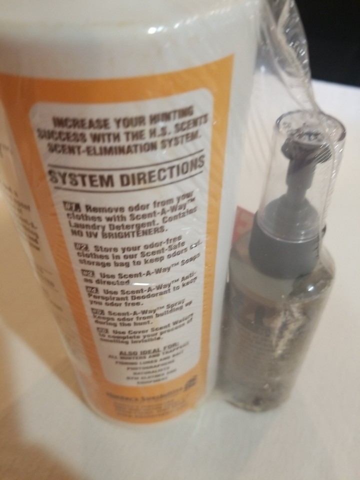 H.S. Scent-A-Way HUMAN SCENT NEUTRALIZER Odorless 32 Oz Bottle + 4 OZ ...