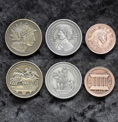 Roman Metal Fantasy Coin Set Dungeons Dragons Game RPG LARP D&D Dice ...