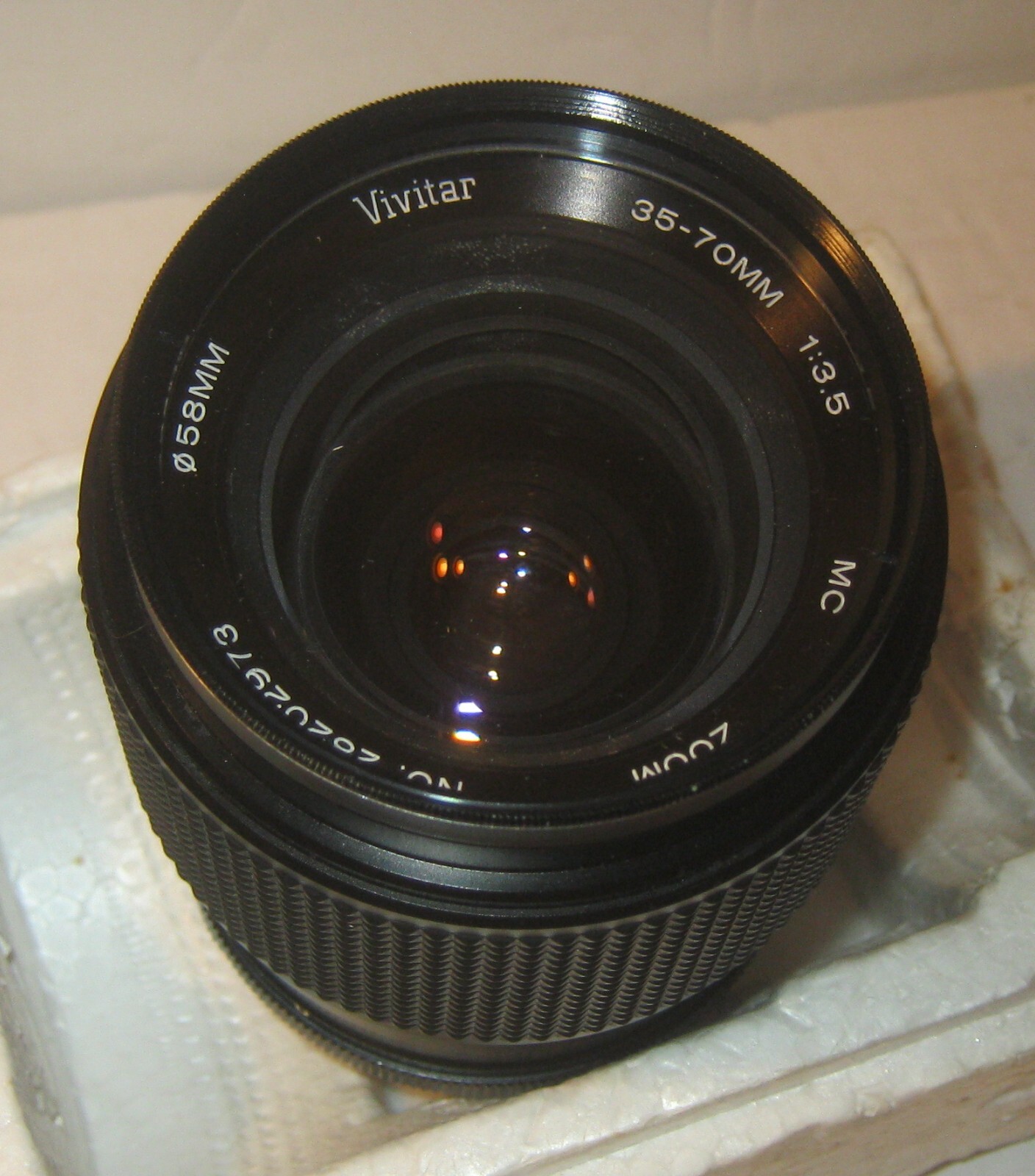 VIVITAR Lens 35-70mm 1:3.5 MC Zoom No. 28202973 w Both Caps & Styrofoam ...