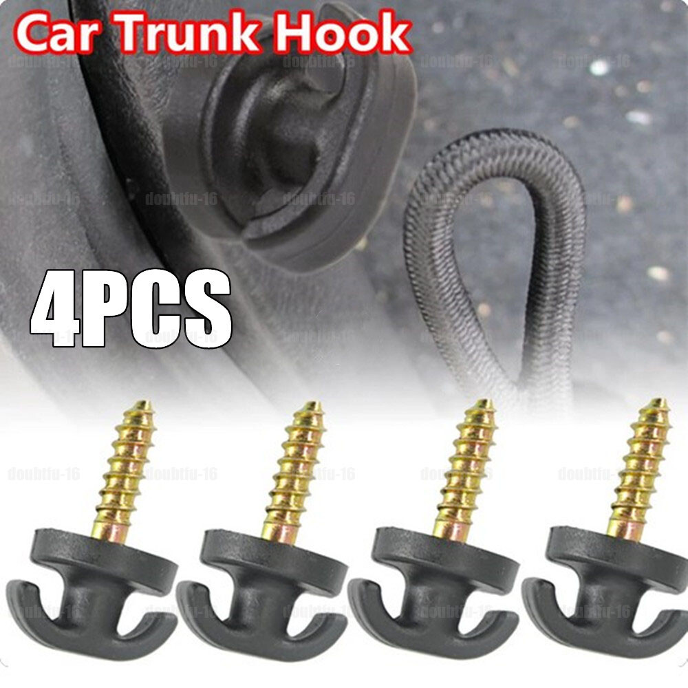 4PCS Universal Car Rear Trunk Envelope Cargo Net Tie Down Hook Ring ...