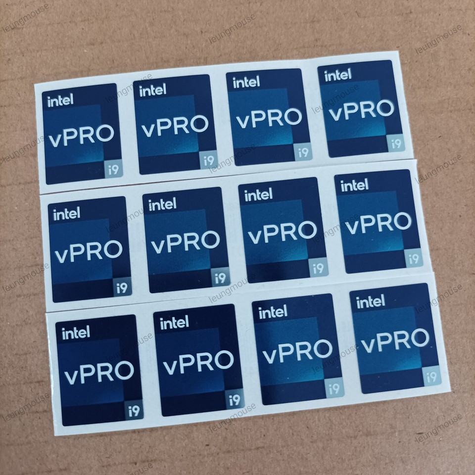 intel CORE i9 vPRO 12th GEN STICKER 18MM X 23MM Genuine & New ( 12 PCS ...