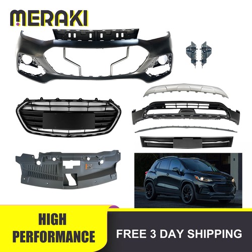 New Front Bumper Upper Lower With Grille Kit Fits 2017-2021 Chevrolet ...
