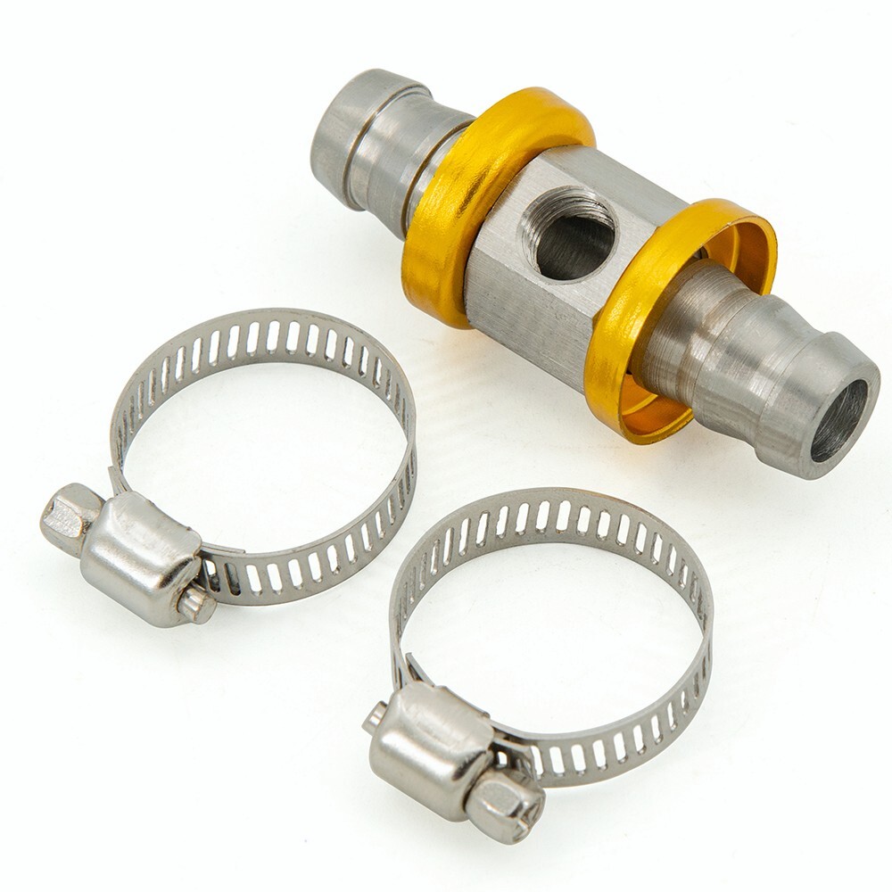 1/2” Fuel Line Fuel Pressure Gauge Sensor T-Fitting Adapter Stainless ...