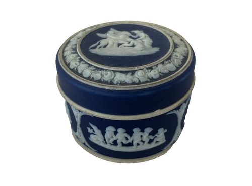 Wedgwood Dark Blue Jasperware + White Pegasus Small Trinket Box - FREE ...