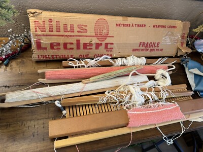 Vintage Nilus Leclerc Maya Back Strap WEAVING LOOM Lot cotton thread ...