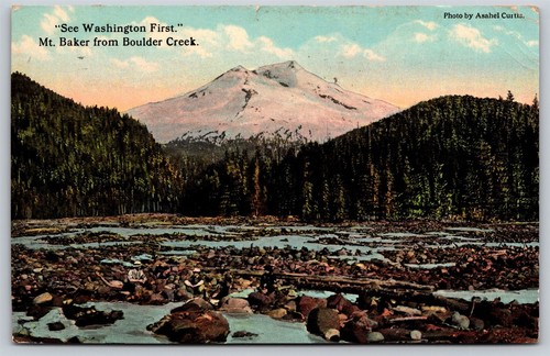 Postcard Mt Baker from Boulder Creek, Washington 1917 T128 | eBay