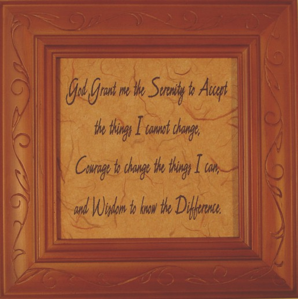 Sobriety Plaque: Framed Prayer (Rosewood Frame)-Serenity Prayer D9-Hand ...
