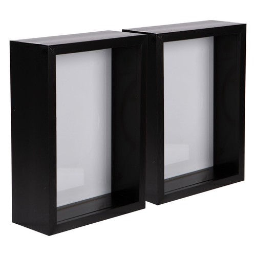 5x Black 5" x 7" 3D Deep Box Photo Frames Standing Hanging Craft Shadow ...