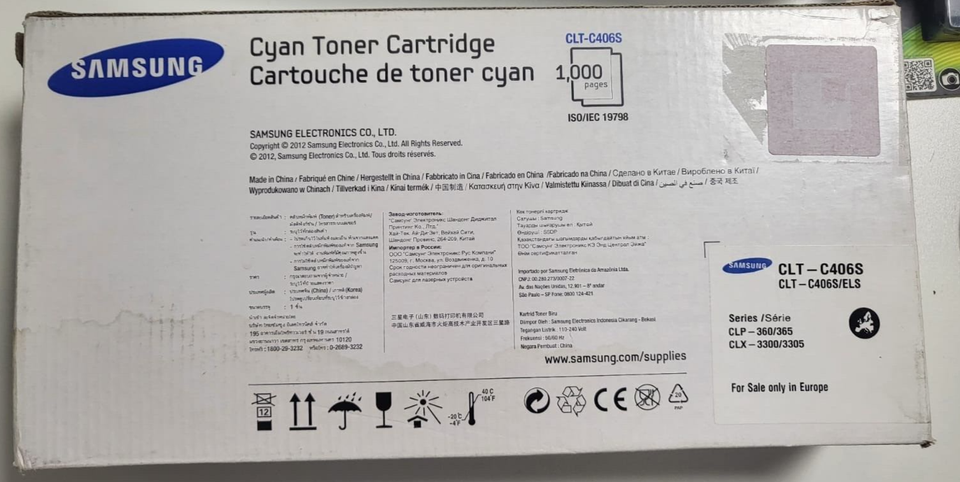 Genuine Samsung C406 Cyan Toner Cartridge (CLT-C406S/ELS) 1000 pages | eBay