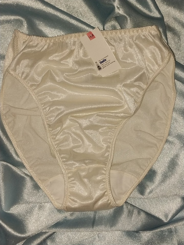 NEW VINTAGE Second Skin Satin Hi Leg Hipster Brief Panty NWT S Shiny ...