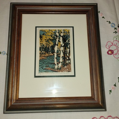 Art Decor-Signed-Diane Castle Babcock-Linoleum Block Print-Adirondrack ...
