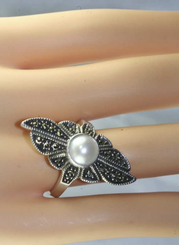 VTG JUDITH JACK STERLING SILVER MARCASITE RING SIZE 11 | eBay