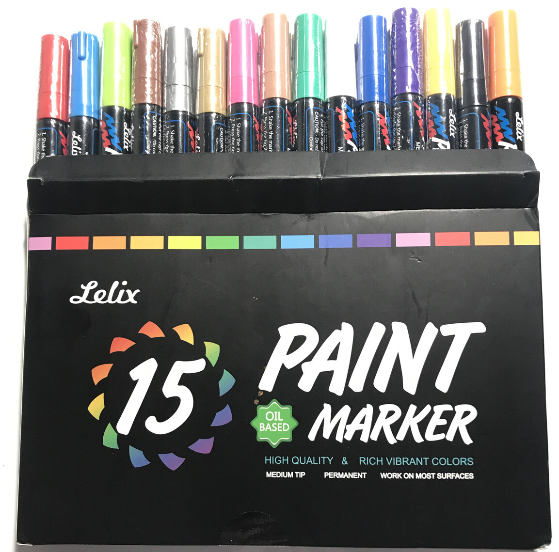 Paint Pens Lelix 15 Pack Oil Based Permanent oil paint markers 15 open ...