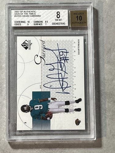 2002 SP Authentic David Garrard Sign of the Times Rookie RC Auto #ST-DG ...