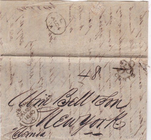 1860 TRANSATLANTIC LIVERPOOL LETTER TO NEW YORK USA 38&48Cents | eBay