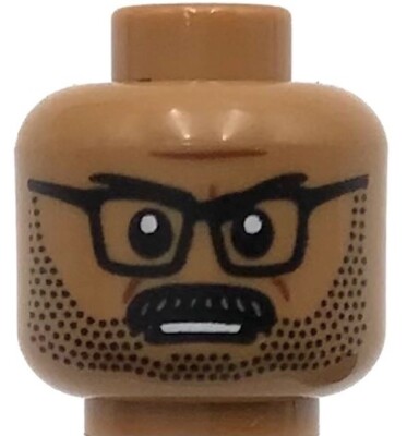 Lego New Medium Nougat Minifigure Head Dual Sided Black Eyebrows ...