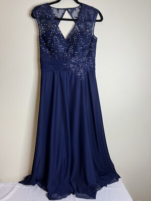 Cachet Women’s Size 6 Navy Blue Gown Mother Of Bride Groom Dress | eBay