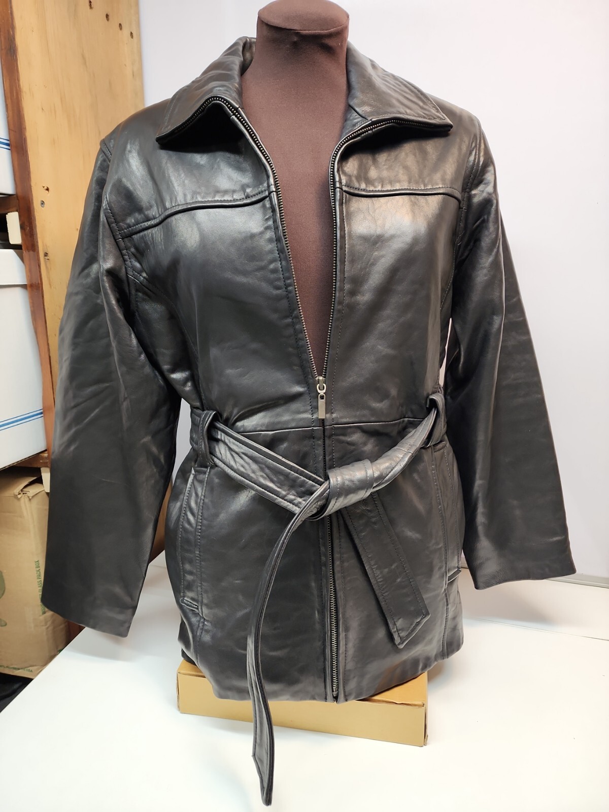 CHARLES KLEIN PETITE WOMEN'S LEATHER JACKET Coat Li… - Gem