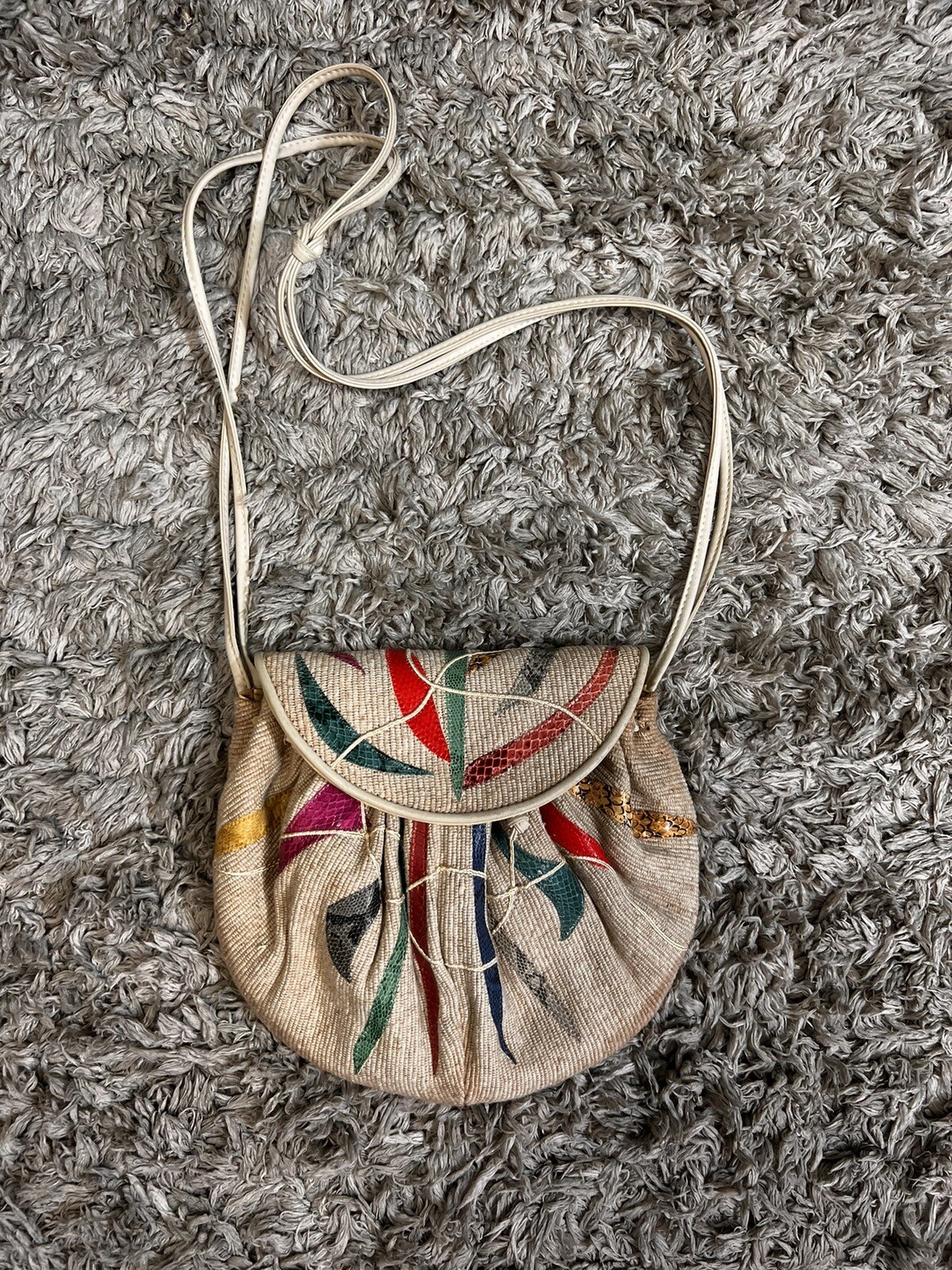 Vintage Lyrella Woven Abstract Crossbody Purse Clutch… - Gem