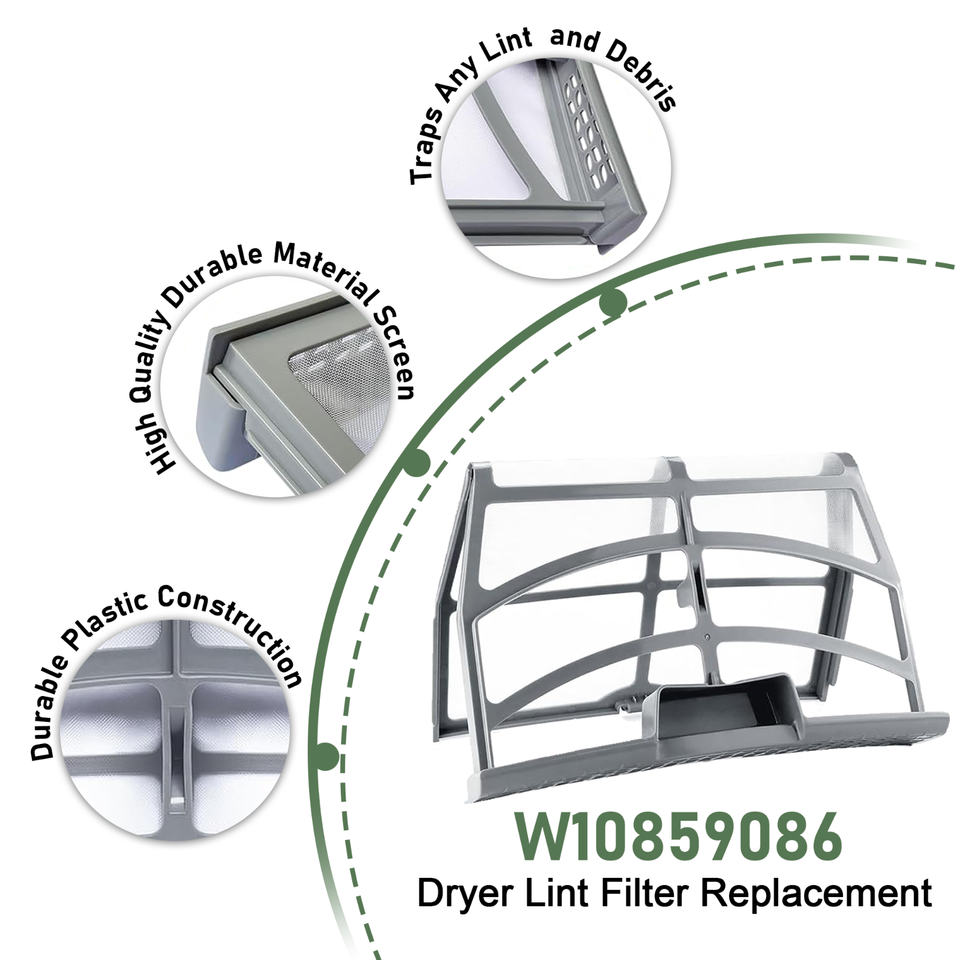W10859086 W10608811 W10701353 Dryer Lint Screen Filter for Whirlpool ...