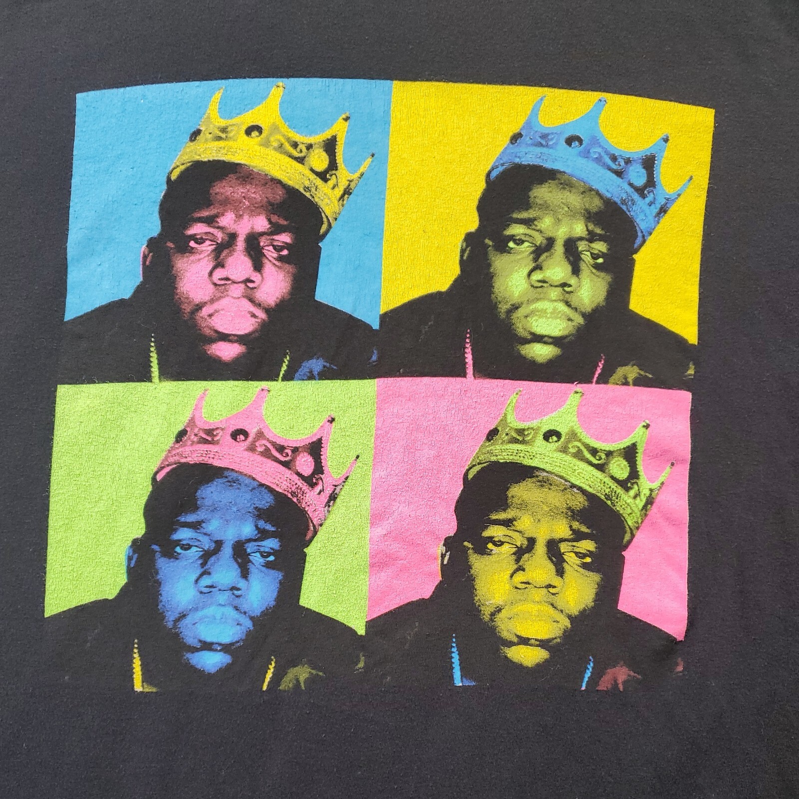 Notorious Big Biggie Smalls Color Block Black T-Shirt… - Gem