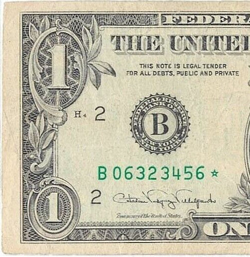 Star Serial Number Error Note One 1988a Dollar Bill Reserve Federal 1. ...