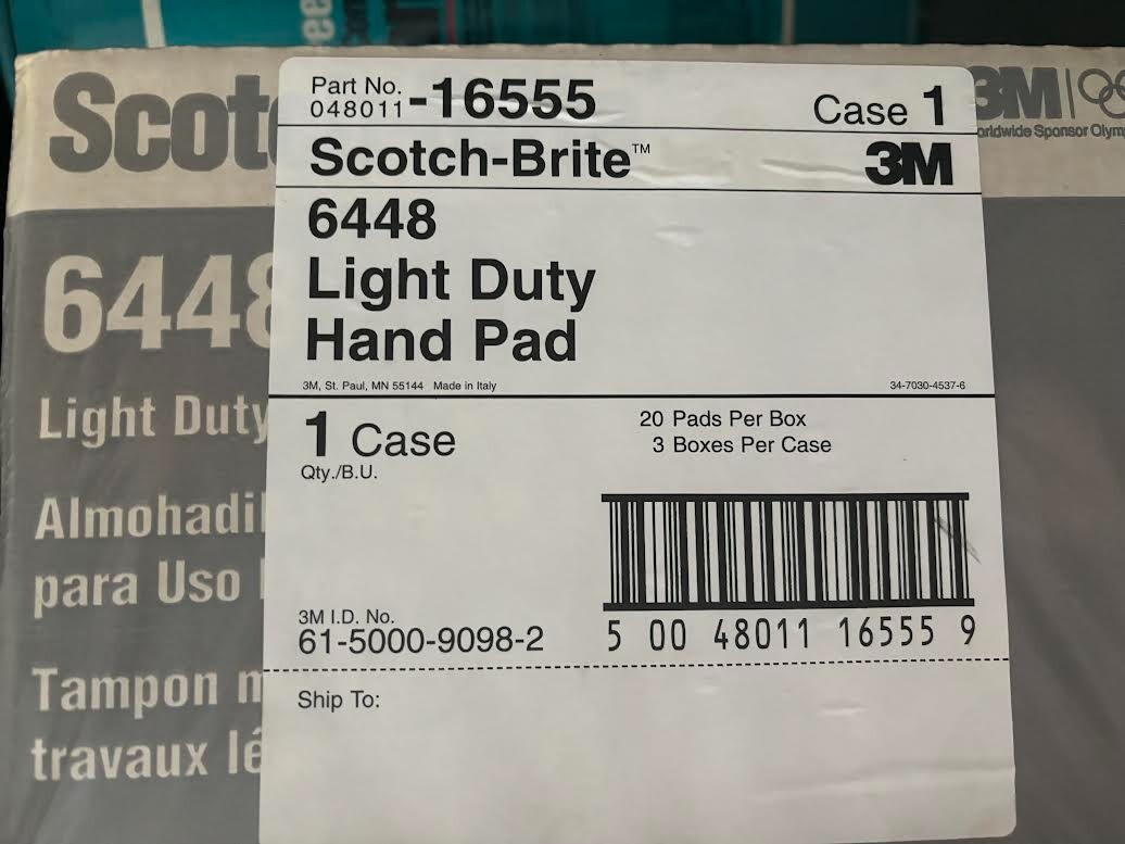 3M SCOTCH BRITE 6448 LIGHT DUTY HAND PAD 048011-16555 | eBay