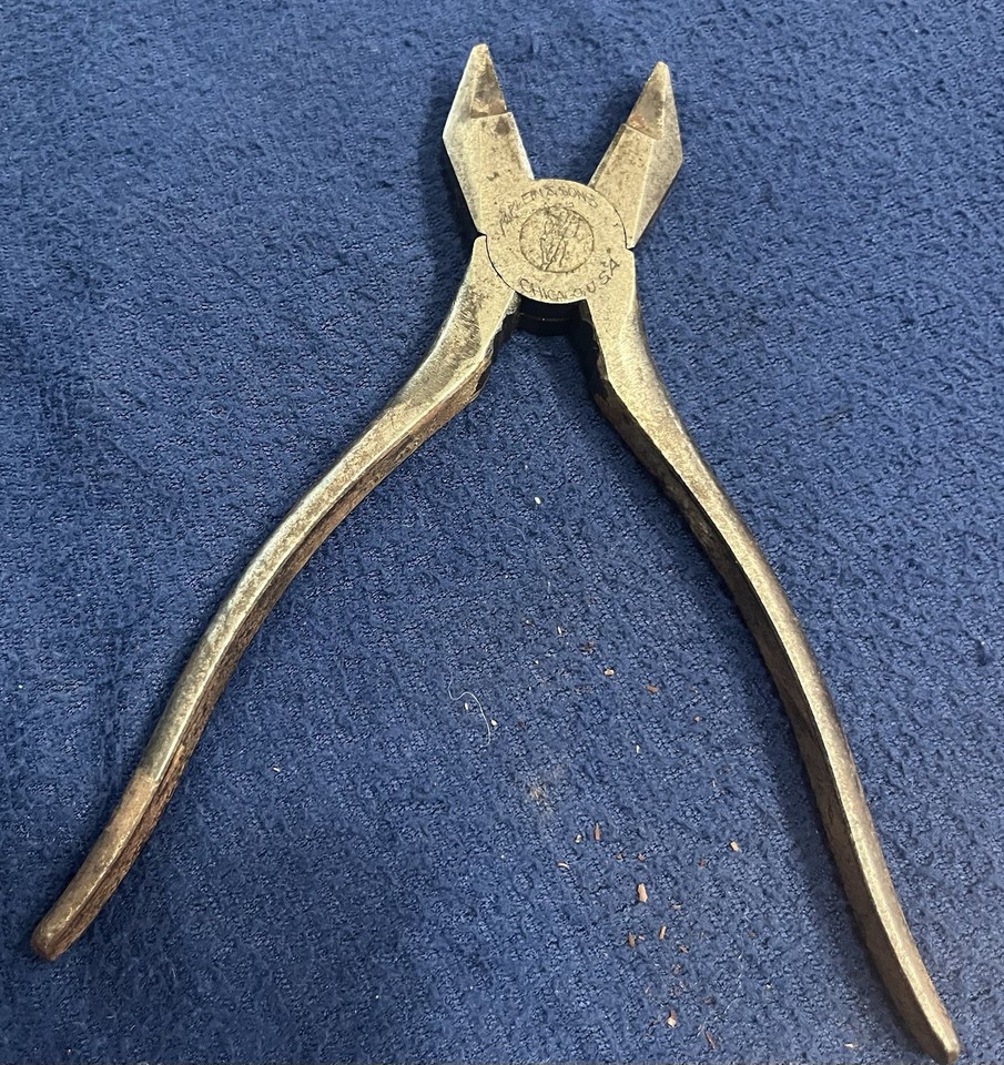 Vintage Klein Tools Lineman’s Pliers – Chicago USA – 8” Side Cutting ...