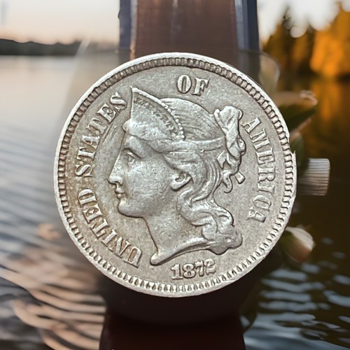 Rare 1872 3¢ Nickel Open 3 Variety - Philadelphia Mint - Circulated US ...