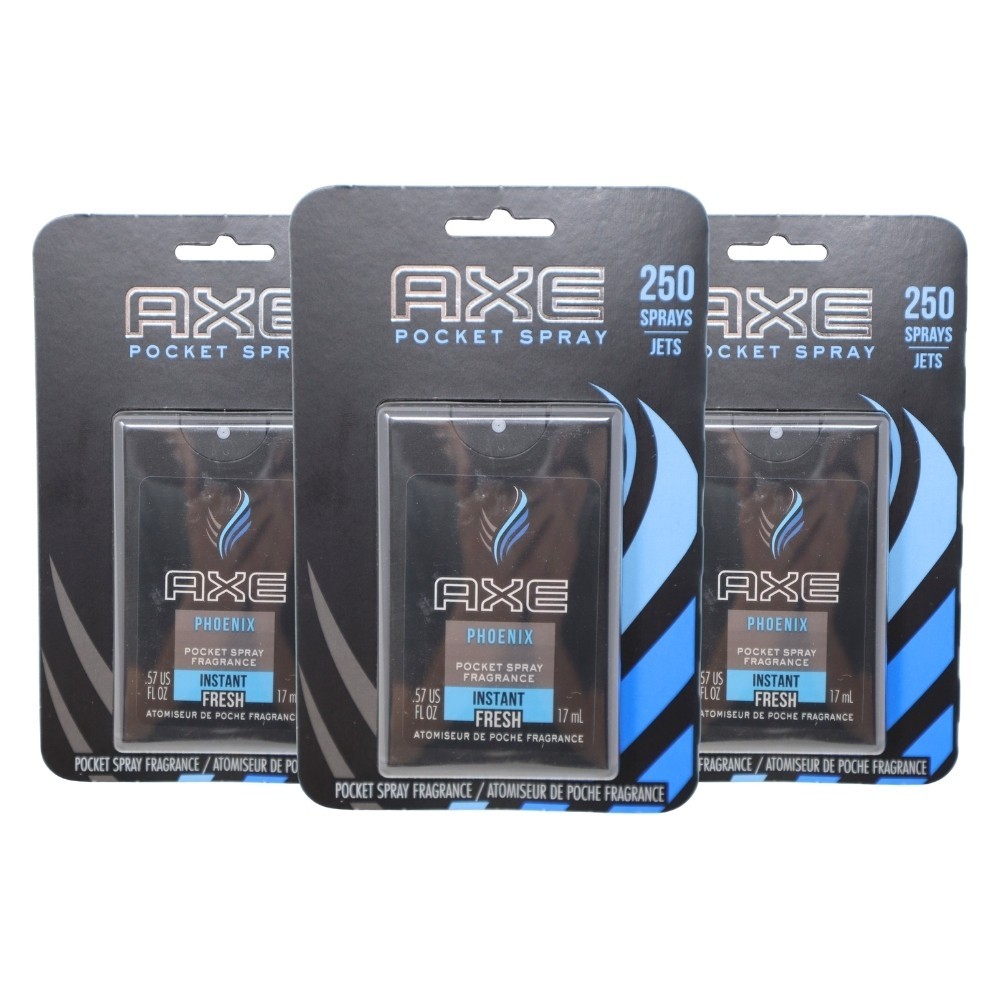 3x AXE Phoenix Pocket Spray Fragrance, Travel Size Body Spray Deodorant ...