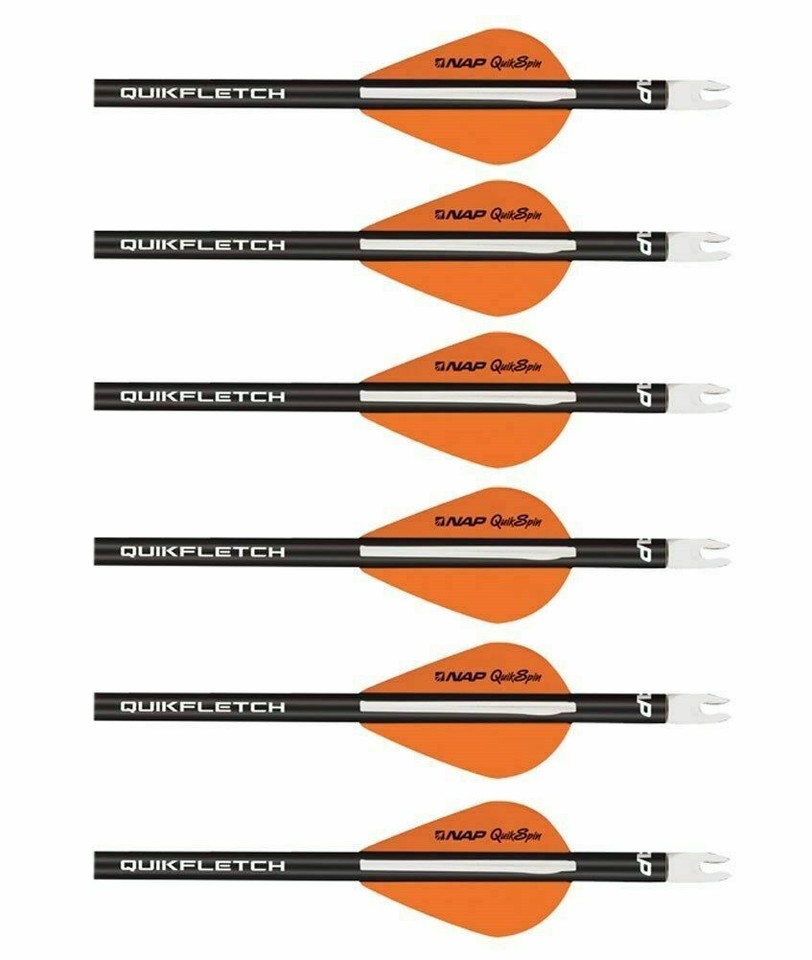 NAP Quikfletch 2" QuikSpin Black Tube 6 pk W/O/O | eBay
