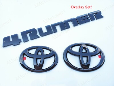 3PCS Kit For 2014 - 2022 TOYOTA 4RUNNER Gloss Black EMBLEM OVERLAY KIT ...
