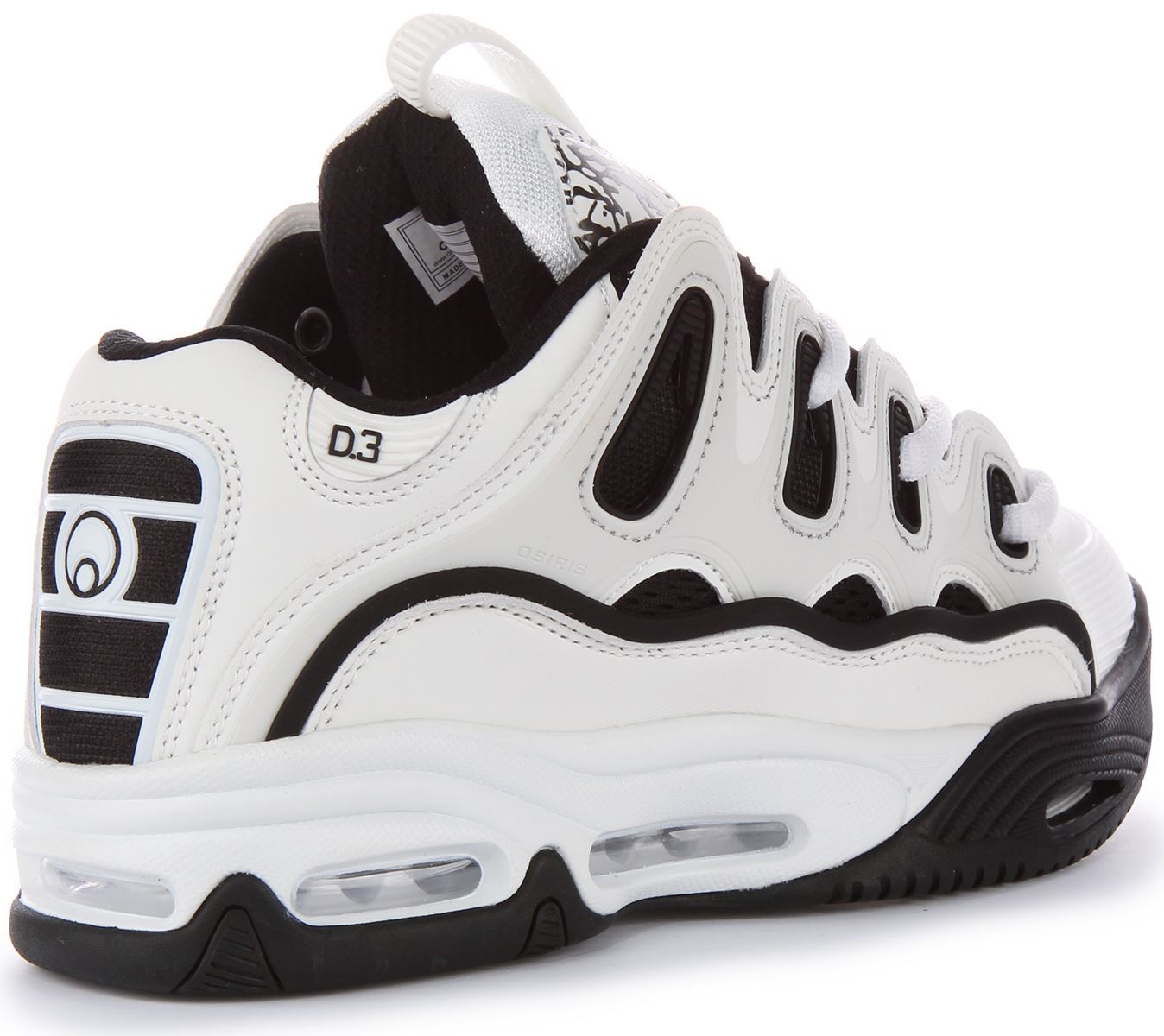 Osiris D3 2001 Chunky Sole Lace Up Skateboard Trainer White Black Mens ...