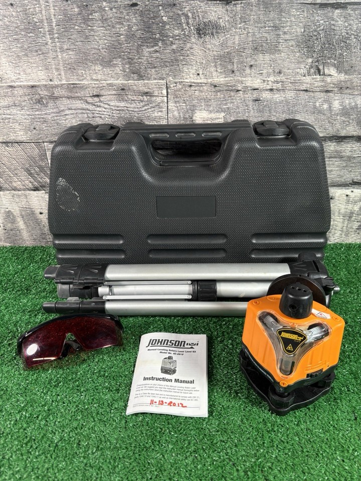 Johnson Manual Leveling Rotary Laser Level Kit 40-0918 W/Case (Free ...