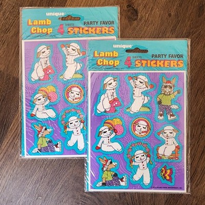 Vintage Lambchop Stickers 1993 Unique 2 Packs New in package lamb chop ...
