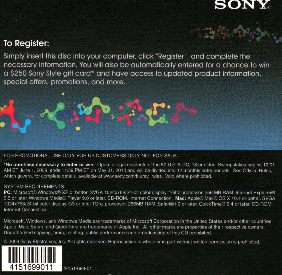 Sony Warranty Registration