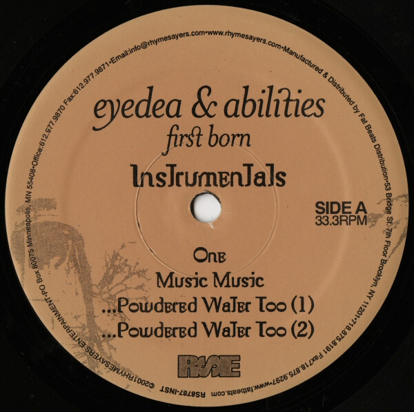 Eyedea & Abilities - First Born (Instrumentals) (2x12") (2001) [Used ...