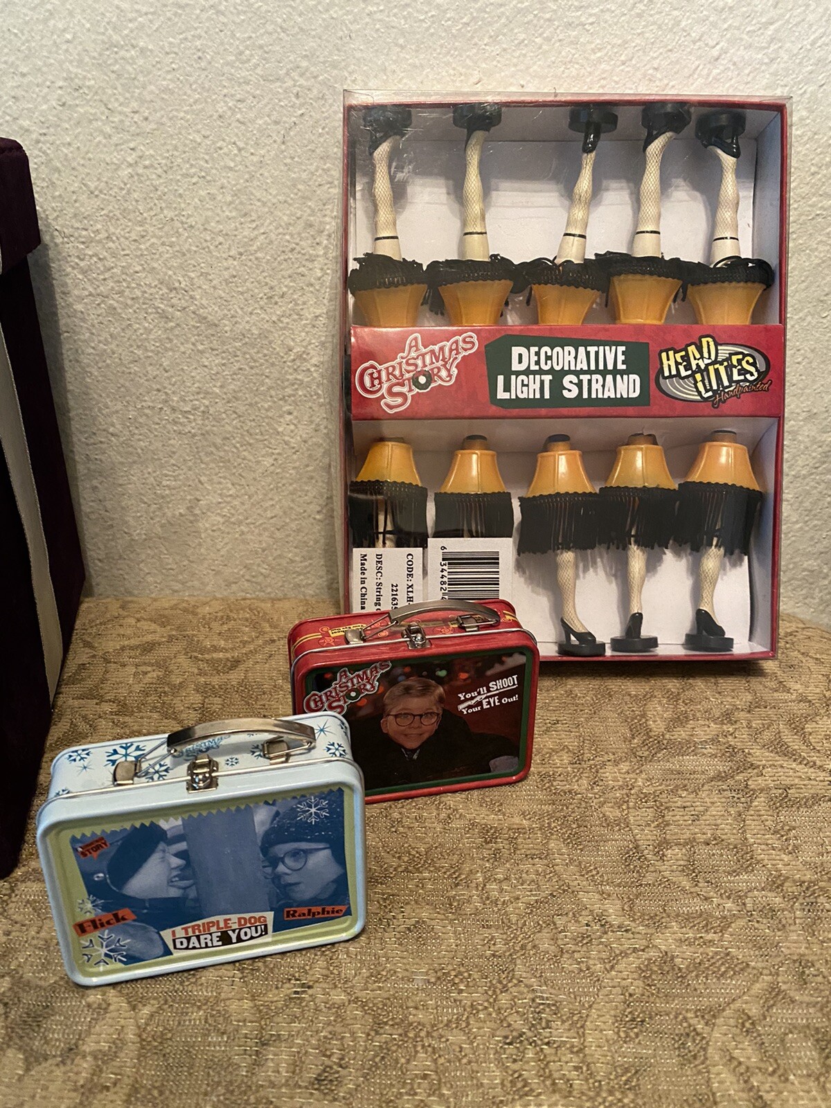 Christmas Story Leg Lamp Major Award 10 Light Set+Tins | eBay