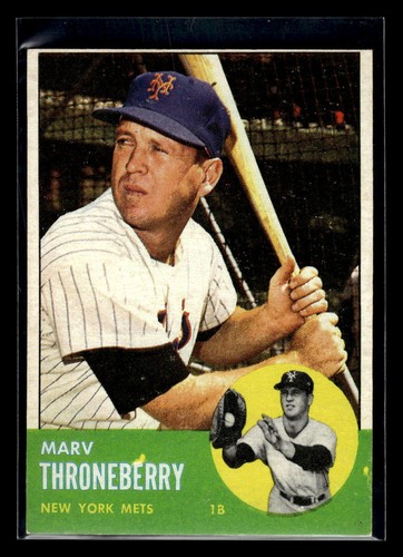1963 Topps #78 Marv Throneberry VG-EX+ New York Mets | eBay