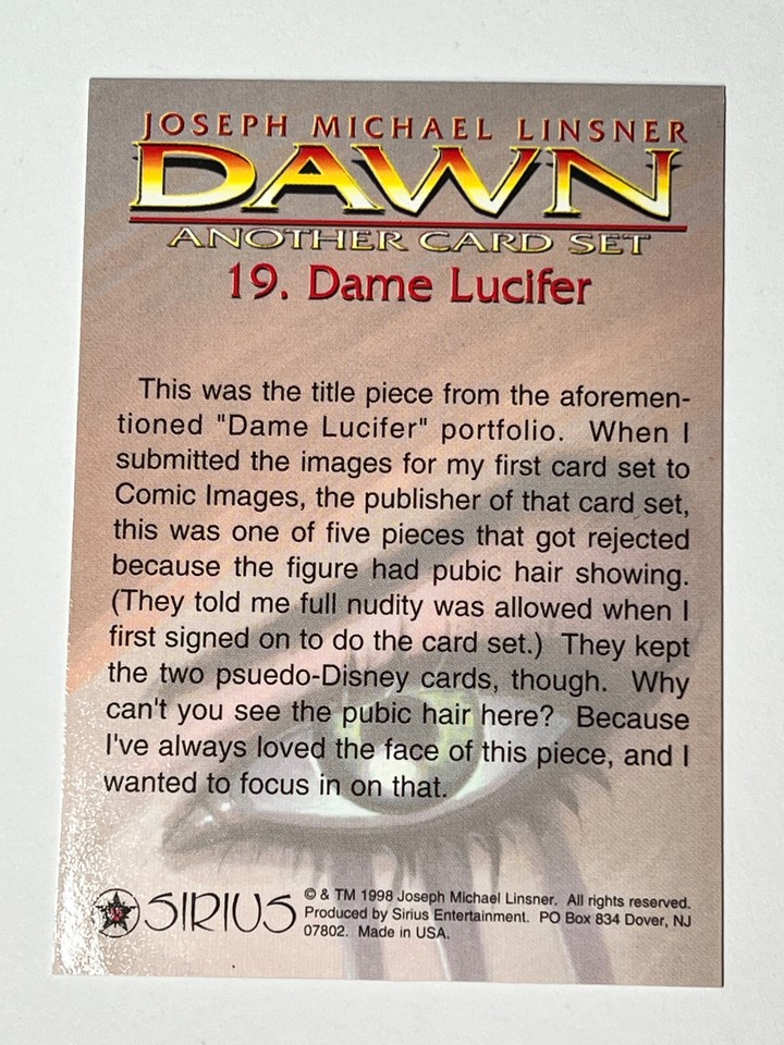 Trade Card: Joseph Michael Linsner Dawn Another Card Set #19 | eBay