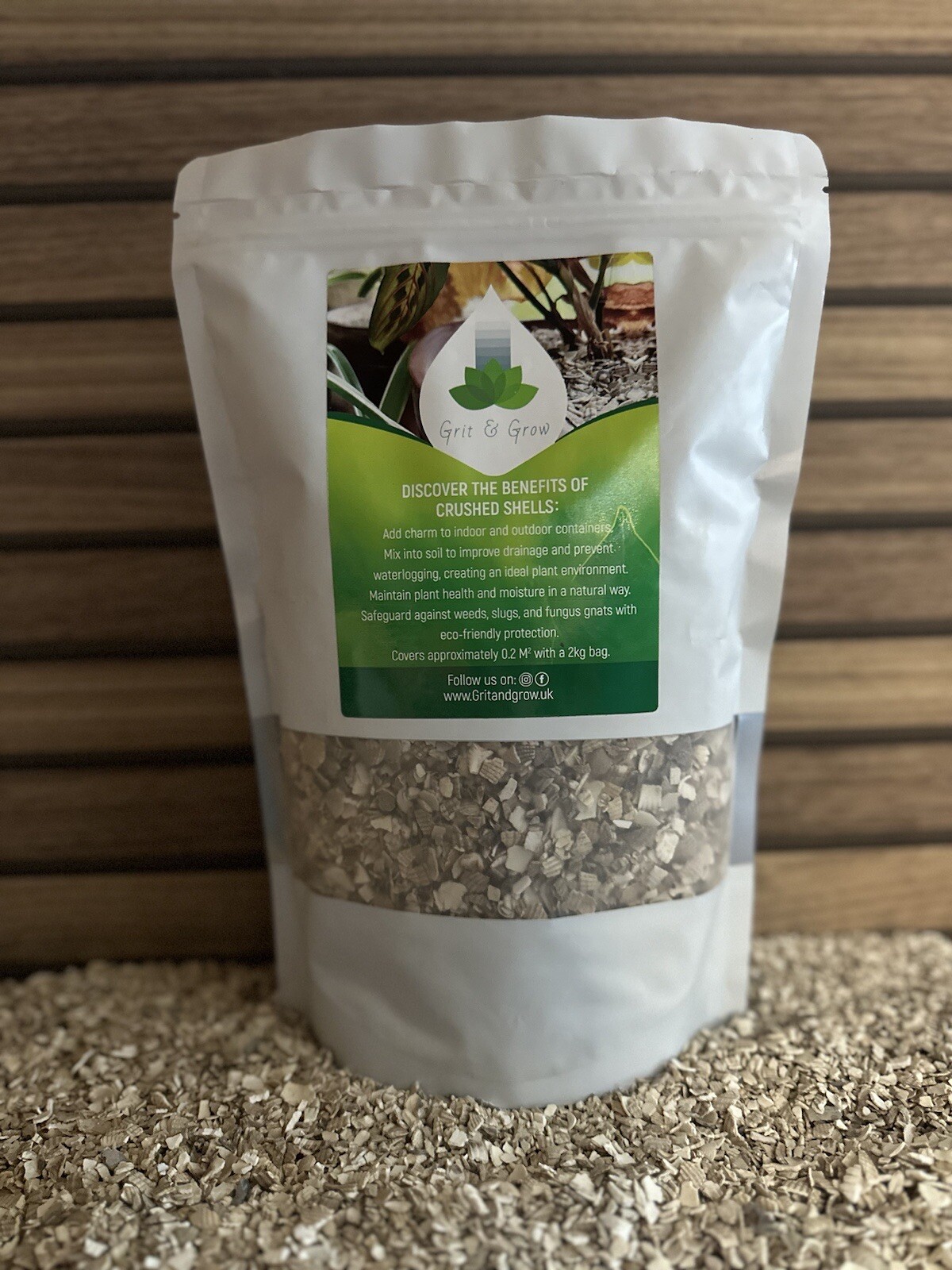 2kg Crushed shell Horticultural Grit Potting Aggregate Drainage Mulch ...