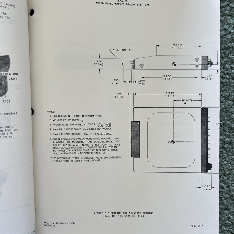 Bendix/King KMA 24 Audio Panel/Marker Beacon Receiver Install Manual | eBay