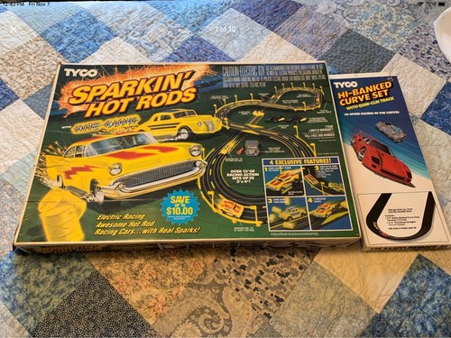 Tyco Sparkin Hot Rods Slot Car Set/Tyco Hi-Banked Curve Set w/tracks w/ boxes | eBay