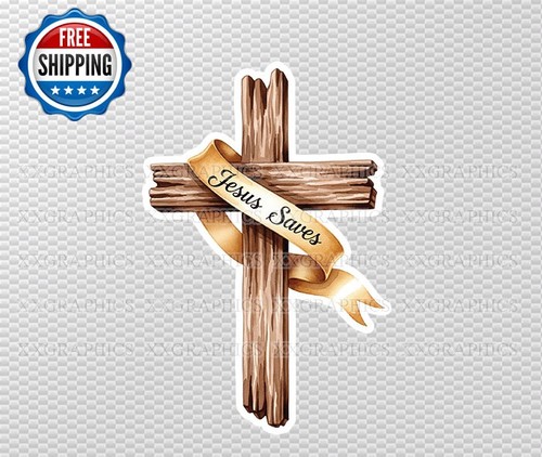 Jesus Saves Cross Religious Christian Car Truck Vinyl Decal Window ...