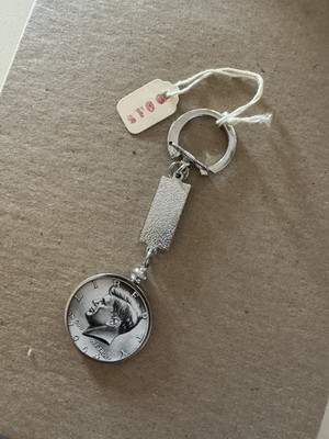 Very Cool Vintage JFK Kennedy Coin Keychain (holds a Kennedy half ...