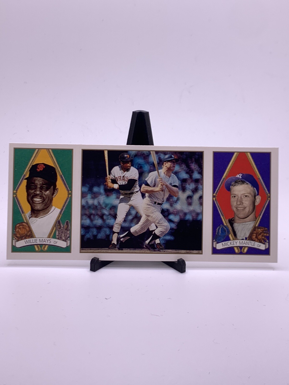 1993 Upper Deck BAT Triple-Folders Mickey Mantle Willie Mays #137 HOF ...